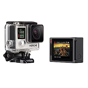 GoPro Hero 4 Silver Edition 12MP Waterproof Sports & Action Camera Bundle with 2 Batteries