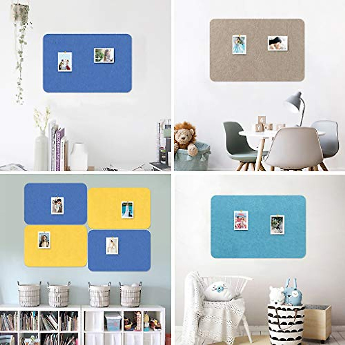 Wall decoration Felt Board, Room Decoration Photo Wall Note Board, Home Office Cork Board Wall Sticker, Foam (23.6x15.7 in)