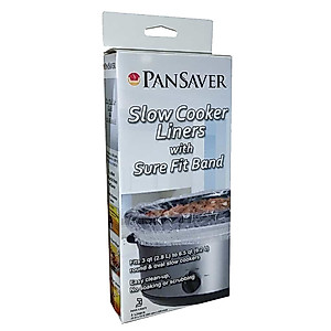 PanSaver 12 Pack Disposable Slow Cooker Liners Crockpot Liners Small Quart Cookers Liners with a Sure Fit Band - NSF approved, KOFK Certified Kosher