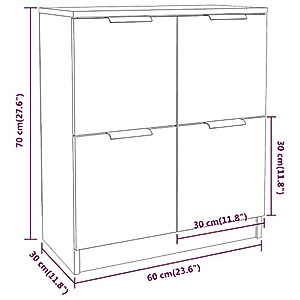 vidaXL Sideboard Smoked Oak 23.6"x11.8"x27.6" Engineered Wood