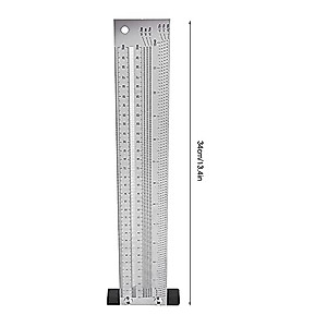Ultra Precision Marking T-Rule Hole Ruler Stainless Scribing Mark Carpenter Line Gauge Carpenter Measuring Tool(12 inches)