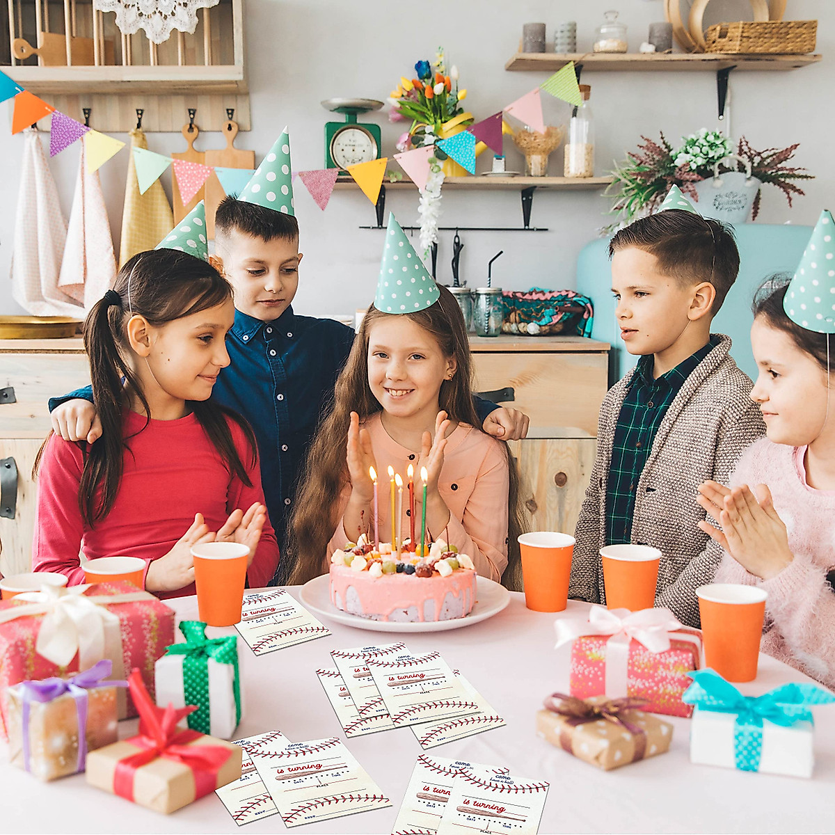 ISOVF 4" x 6" Baseball Birthday Party Invitation Cards With Envelopes (20 Sets) - Sports Theme Fill-In Style Party Invites- C25