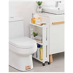 n/a Kitchen Shelf Organizer Wheels Trolley Bathroom Gap Storage Rack Sundries Storage Rack Pulley Living Room (Color : 2)