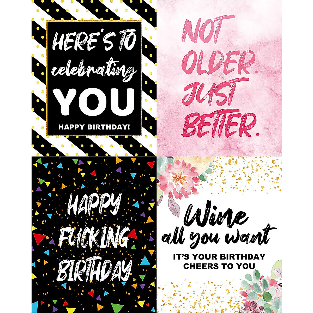 8 Birthday Wine Bottle Labels Stickers Present, Bday Gifts For Her Women Him Men, Any Age Years Birthday Party Decoration Centerpiece Supplies For Wife, Mom, Husband, Dad, Friend (WINE NOT INCLUDED)