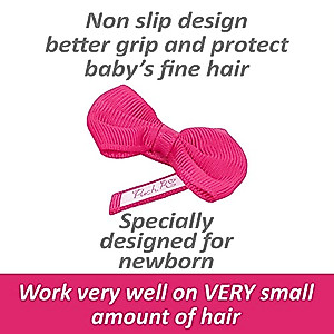 PUCH-KO Newborn Baby Grip Like Snap Hair Clips Tiny Bow Non Slip Barrettes For Infant Fine Hair Mini Bow Girl