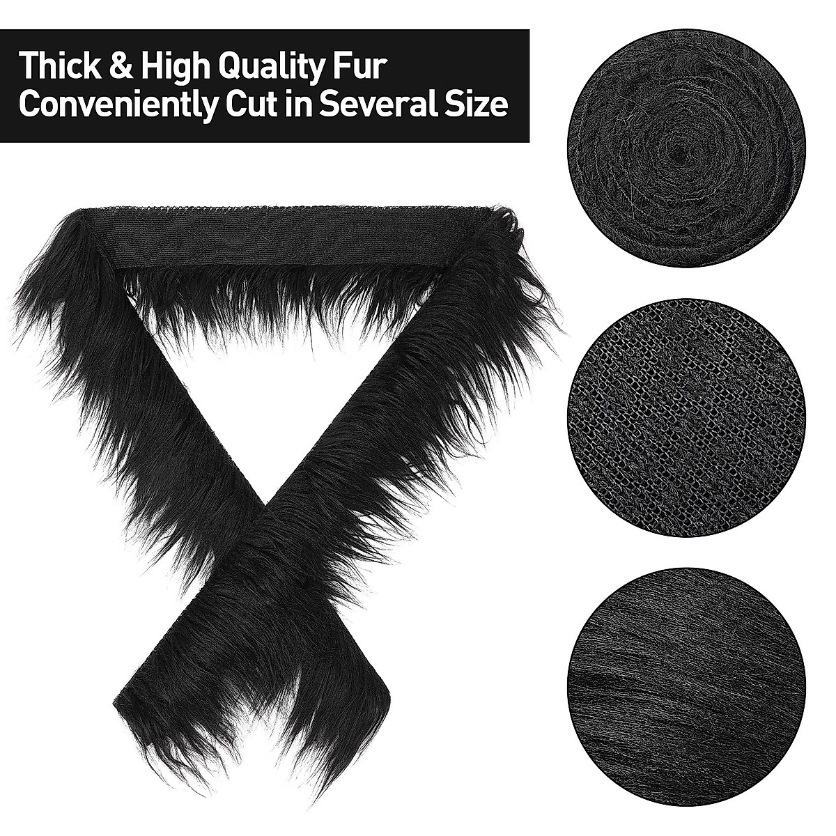 QKURT 2 Pieces Fluffy Fuzzy Faux Fur, Furry Fur Fabric Cutting Rolls Colorful Shaggy Plush Faux Fur Fabric Fluffy Fuzzy Craft Fur for DIY Craft Cosplay Costume Clothing Decoration