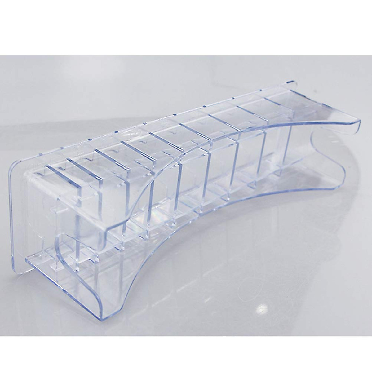 Plastic Clipper Guide Grooming Clipper Blade Case Holder Organizer Plastic 10 Blades Storage Case Rack Clipper Comb Holder for Salon Home Supplies Plastic Blade Guide