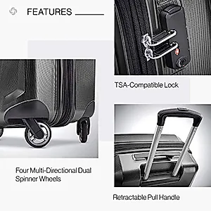 Samsonite Winfield 3 DLX Hardside Luggage with Spinners, 3-Piece Set (20/25/28), Graphite Grey
