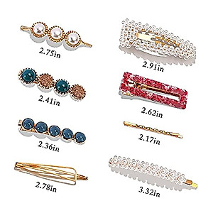 28 Pcs Hair Clips for Girls, Hair Barrettes for Women|Pearl Hair Accessories-Acrylic Resin Bobby Pins,Sweet Handmade Hairpin Headwear