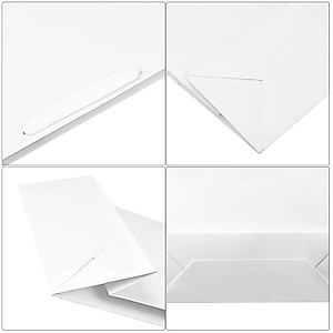 QIELSER 12 pcs Kraft Gift Bags Bulk Extra Large Size 16x6x12 Inches, White Kraft Paper Shopping Bags with Ribbon Handles, Party Favor Bags, Shopping Bags, Retail Bags, Wedding Bags