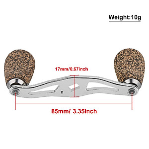 Fishing Reel Handle, Reel Handle Wood Knob Carbon Fiber Frame with Fittings Replacement Parts (Silver)