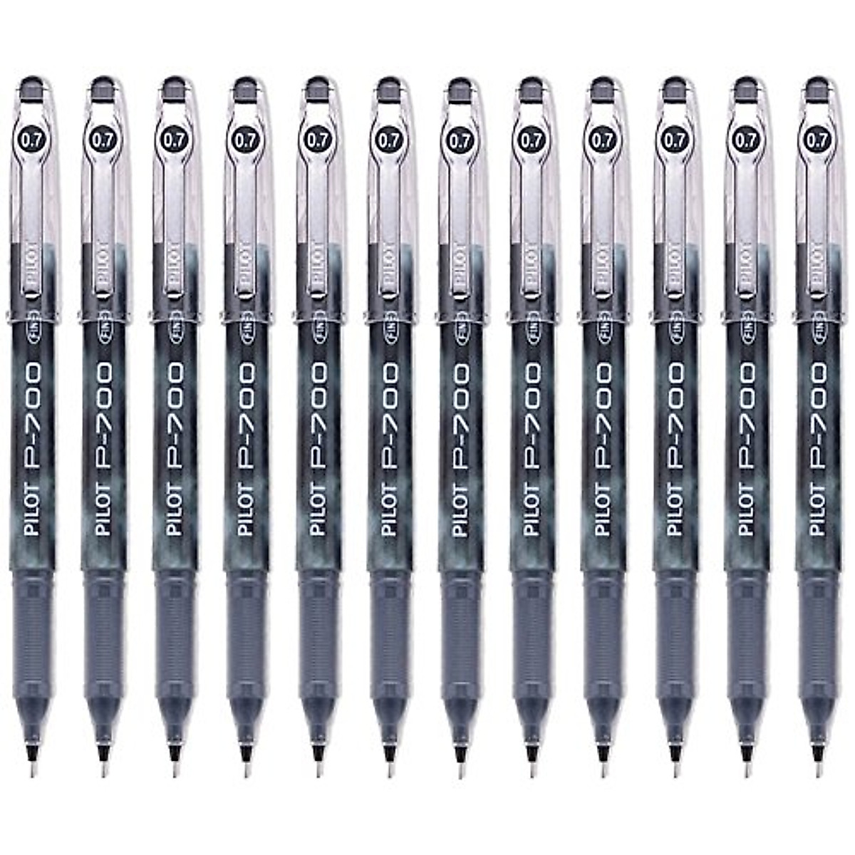 Pilot P-700 Precise Gel Ink Roller Ball Stick Pen, Black Ink, .7mm, Dozen