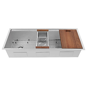 ZLINE 43" Garmisch Undermount Single Bowl Scratch Resistant Stainless Steel Kitchen Sink with Bottom Grid and Accessories (SLS-43S)