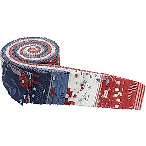 Jen Allyson Land of The Brave Rolie Polie 40 2.5-inch Strips Jelly Roll Riley Blake RP-13140-40
