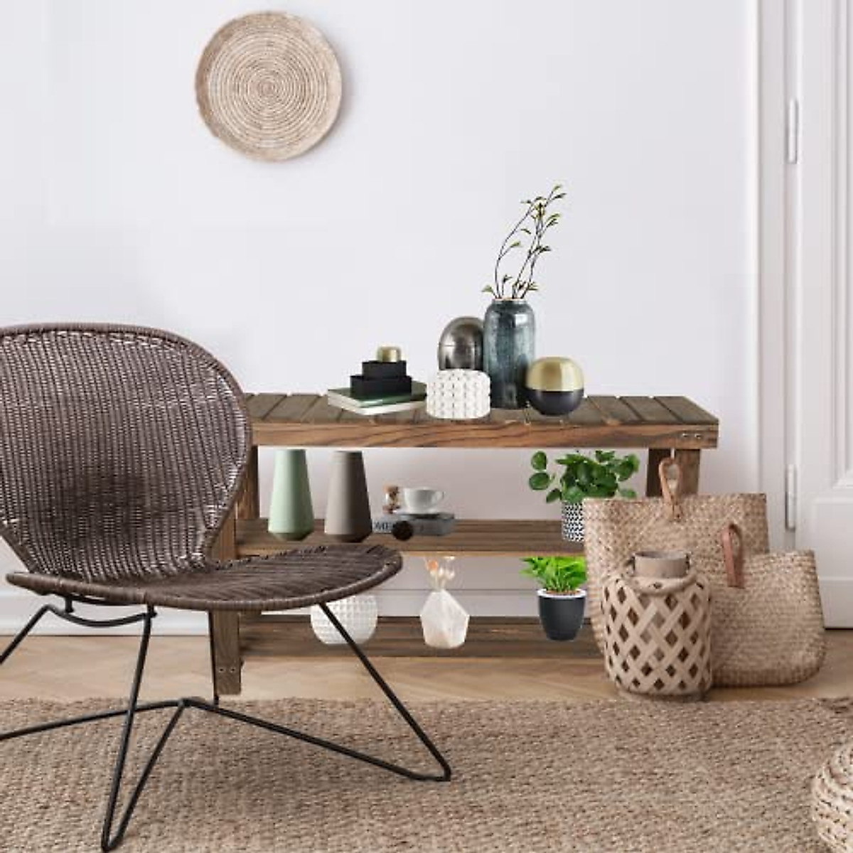 Babion Shoe Rack Bench, 3-Tier Shoe Storage, Dark Brown Shoes Organizer Shelf, Multi-Function Shoe Shelf, Sturdy Shoe Rack for Entryway, Bathroom, Industrial Style, Wooden Frame