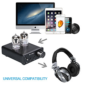 SMSL T2 Vacuum Tube Headphone Amplifier, Mini Audio HiFi Stereo Integrated Amp