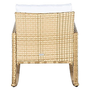 Safavieh Outdoor Collection Daire Natural/White Cushion Rocking Chair PAT7721D