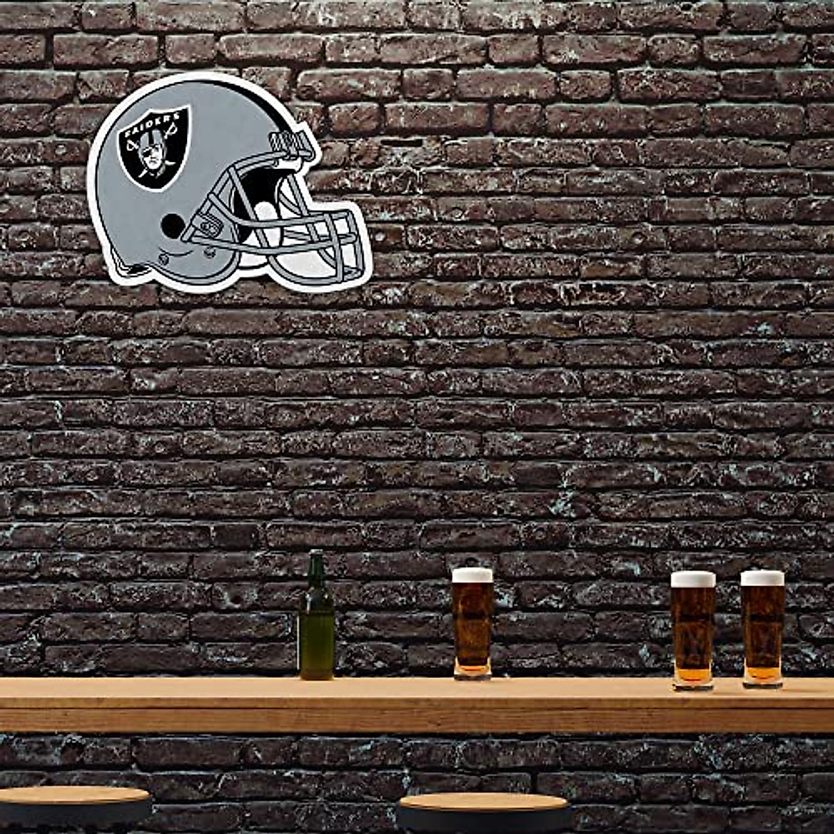 Rico Industries NFL Football Las Vegas Raiders Helmet Shape Cut Pennant - Home and Living Room Décor - Soft Felt EZ to Hang