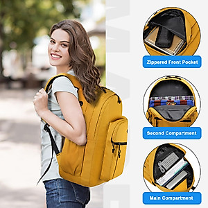 Backpack for Men and Women,ChaseChic WaterResistant Lightweight School Backpacks 15-in Laptop College Travel Bookbags,Yellow