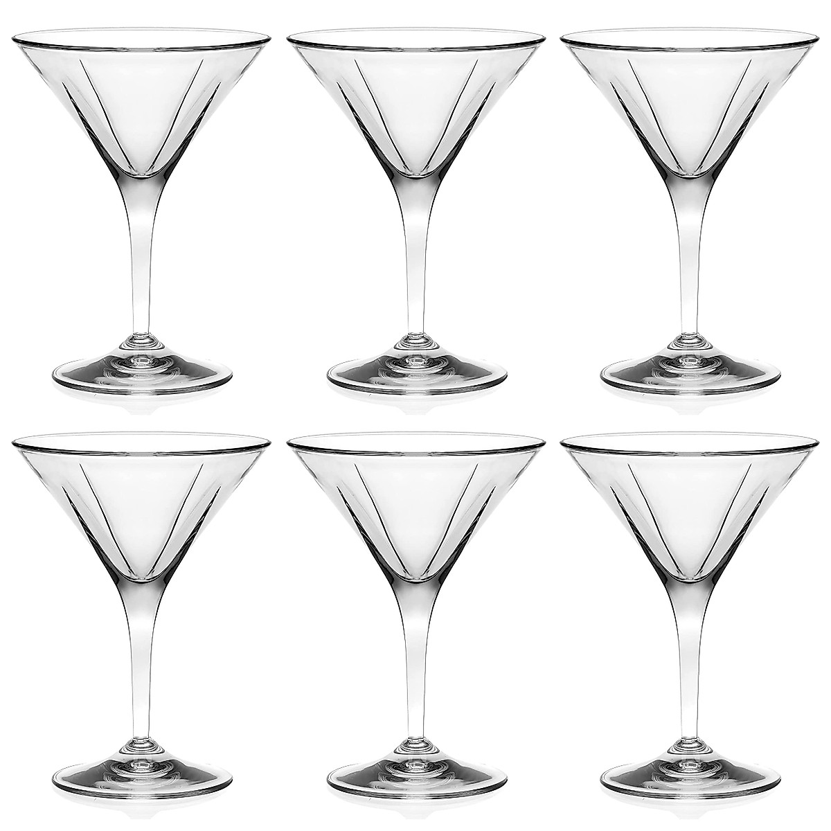 Barski Martini - Glasses - Classic Clear - Set of 6 - Stemmed Made in Europe - 5 oz.