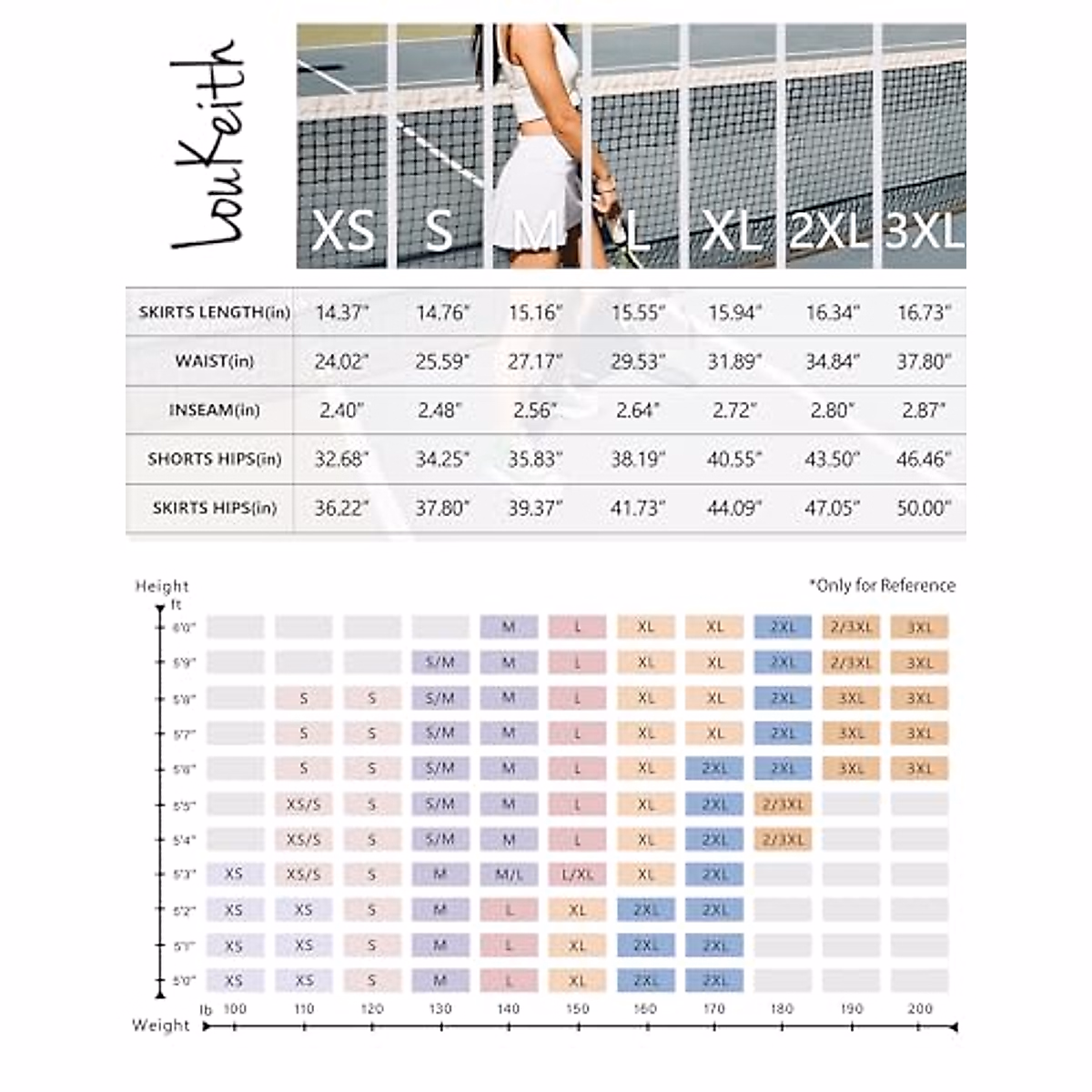 LouKeith Tennis Skirts for Women Golf Athletic Activewear Skorts Mini Summer Workout Running Shorts with Pockets Black S