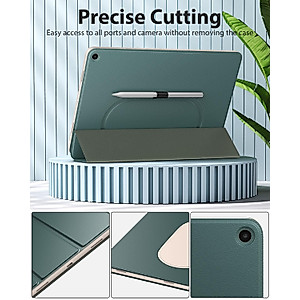 MoKo for Google Pixel Tablet Case 2023, Foldable Design + Ultra Thin Slim Leather PC Trifold Stand Cover+with Pencil Holder,Case for Pixel Tablet 2023, 11 inch, Dark Green