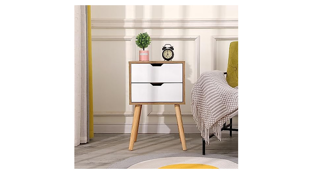 vipace Mid-Century Nightstand Set - Modern Storage Solution