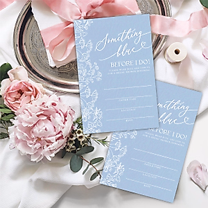 25 Bridal Shower Invitation With Envelopes - Something Blue Before I Do - Minimalism Blue Fill In Style Invitations For New Couples, Mr And Mrs, Newlyweds Invites, Party Favor & Supplies - A07