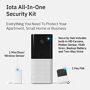 Abode Iota All-in-One Security Kit with Integrated Camera, Alarm, Key Fob, Motion & Door/Window Sensors - DIY Installation - Optional Professional Monitoring - Works with HomeKit, Alexa & Google Home