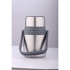 34 oz 18/10 Stainless Steel Vacuum Soup Jar, Full Size Stainless Steel Spoon, 34 Ounce Capacity, Vacuum Insulated