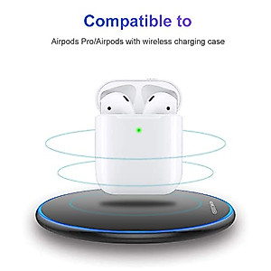 Hodiax Fast Wireless Charger, 15W Max Wireless Charging Pad Compatible with iPhone SE/11/12/13/X/XR/8,AirPods, Samsung Galaxy, Google Pixel(No AC Adapter)