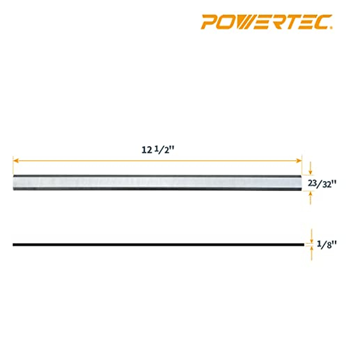 POWERTEC 128184 12-1/2-Inch Planer Knivies for Wilton 34463, HSS, Set of 2