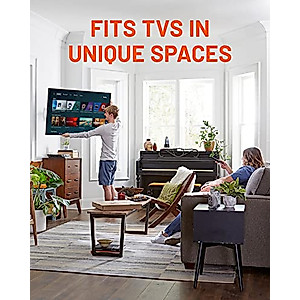 ECHOGEAR Corner TV Wall Mount for Big TVs - 24 Inches of Extension Plus Smooth Full Motion - Mount TVs Up to 65" in The Corner Or Up to 75" On A Flat Wall - Drilling Template & Cable Ties Included