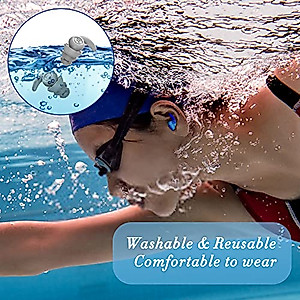 Ear Plugs for Sleeping, Noise Canceling Earplugs, Reusable Silicone Earplugs for Hearing Protection, 3 Pairs Waterproof EarPlugs Suitable for Sleeping Swimming Studying Traveling Concerts Airplanes