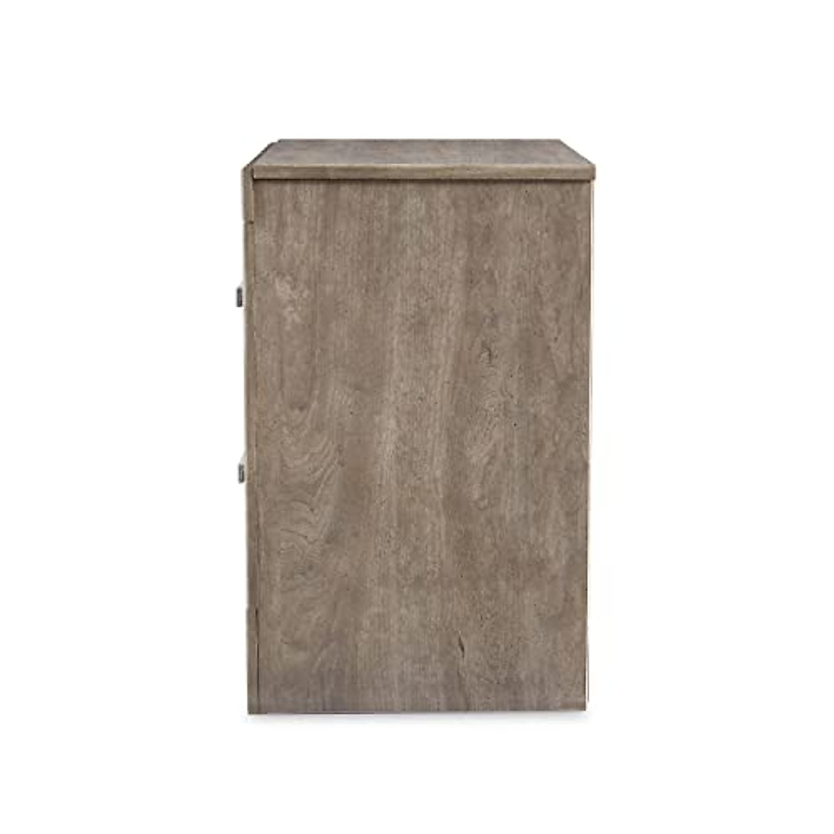 Signature Design by Ashley Culverbach Modern 2 Drawer Nightstand with 2 USB Charging Stations, Weathered Gray