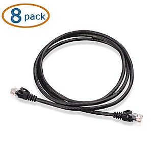 Cable Matters 8-Pack Snagless Cat 5e Ethernet Cable - 5ft, Gigabit Cat5e Cable, Cat5e Ethernet Cord, Black