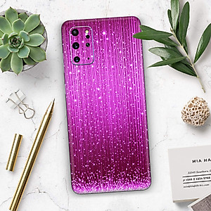 DesignSkinz Abstract Pink Neon Rain Curtain Protective Vinyl Decal Wrap Skin Cover Compatible with The Samsung Galaxy S20 (Screen Trim & Back Glass Skin)