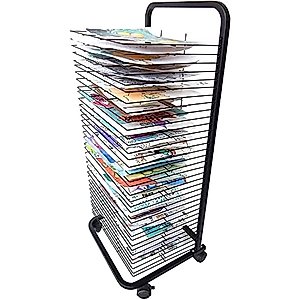 CENAP Art Drying Rack, Mobile Classroom Drying Rack with Wire Rack for Art Studio and Home use, Drying and Printing Rack (Size : 35-Layer)