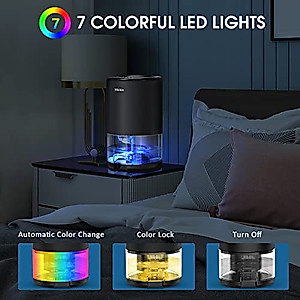 Dehumidifiers for Home, Upgraded 35oz Dehumidifier Up to 285 sq.ft with Auto-off, Sleep Mode, 7 Colorful Night Light, Quiet Portable Small Dehumidifiers for Bathroom, Bedroom, Basement, RV, Closet