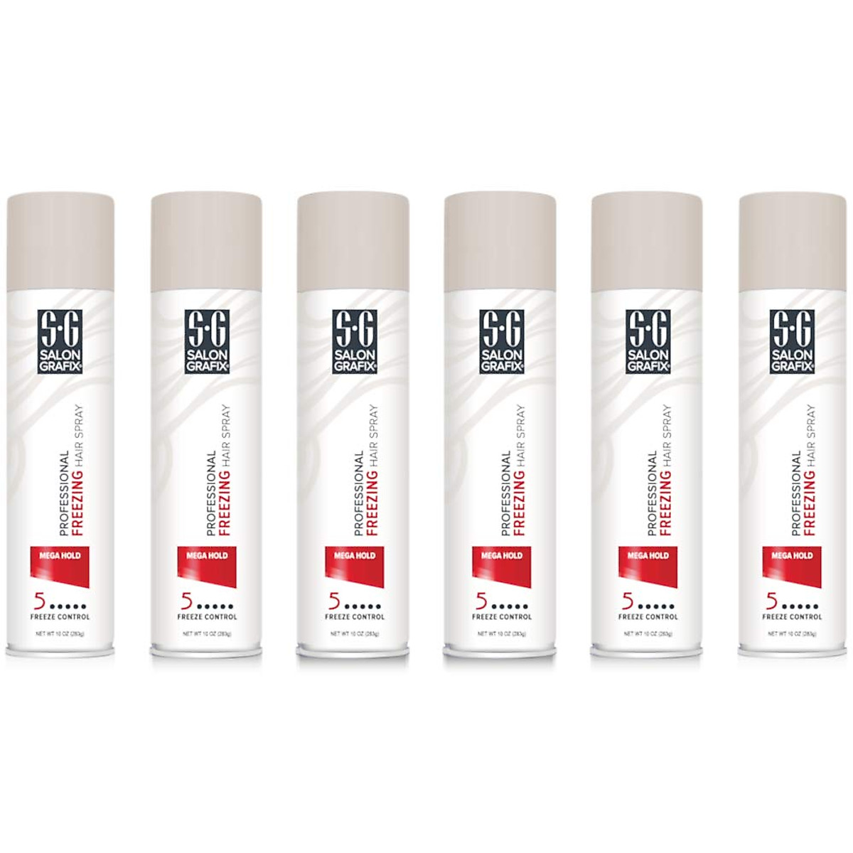 Salon Grafix Hairspray Freezing Mega Hold 10 Ounce (295ml) (6 Pack)