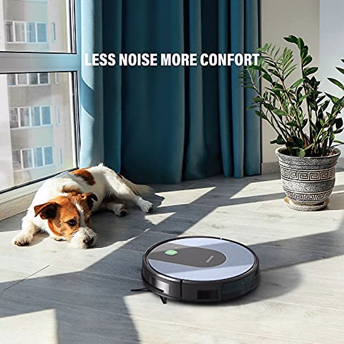Deenkee Robot Vacuum, Wi-Fi/App/Alexa Robot Vacuum Cleaner,1600 Pa Suction and 120 Mins Runtime for Pet Hair, Hard Floors,Carpets (6 Cleaning Modes,Smart Navigation&Sensor,Self-Charging,Quiet &Slim)