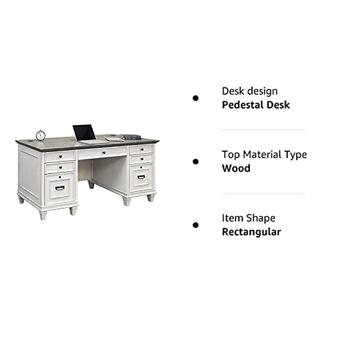 Martin Furniture Double Pedestal Desk, White