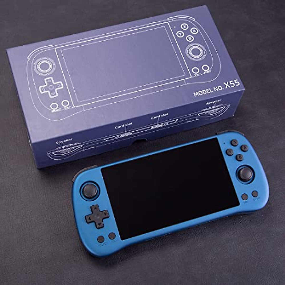 HENAA Powkiddy X55 Handheld Game Console, 5.5-Inch Large Screen Retro Handheld Built-in 30000 Games