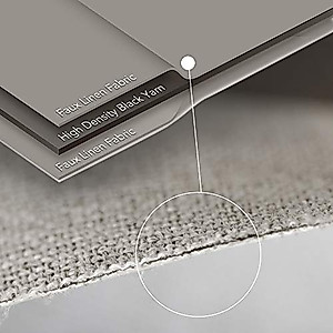 Deconovo Total Blackout Curtains, Living Room Curtains, Linen Look Textured Room Darkening Curtains 84 Inches Long for Living Room (52x84 Inch, 2 Panels, Natural)