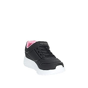 Skechers Kids Twinkle Toes Uno Lite Sneaker, Black/Rose Gold, 4