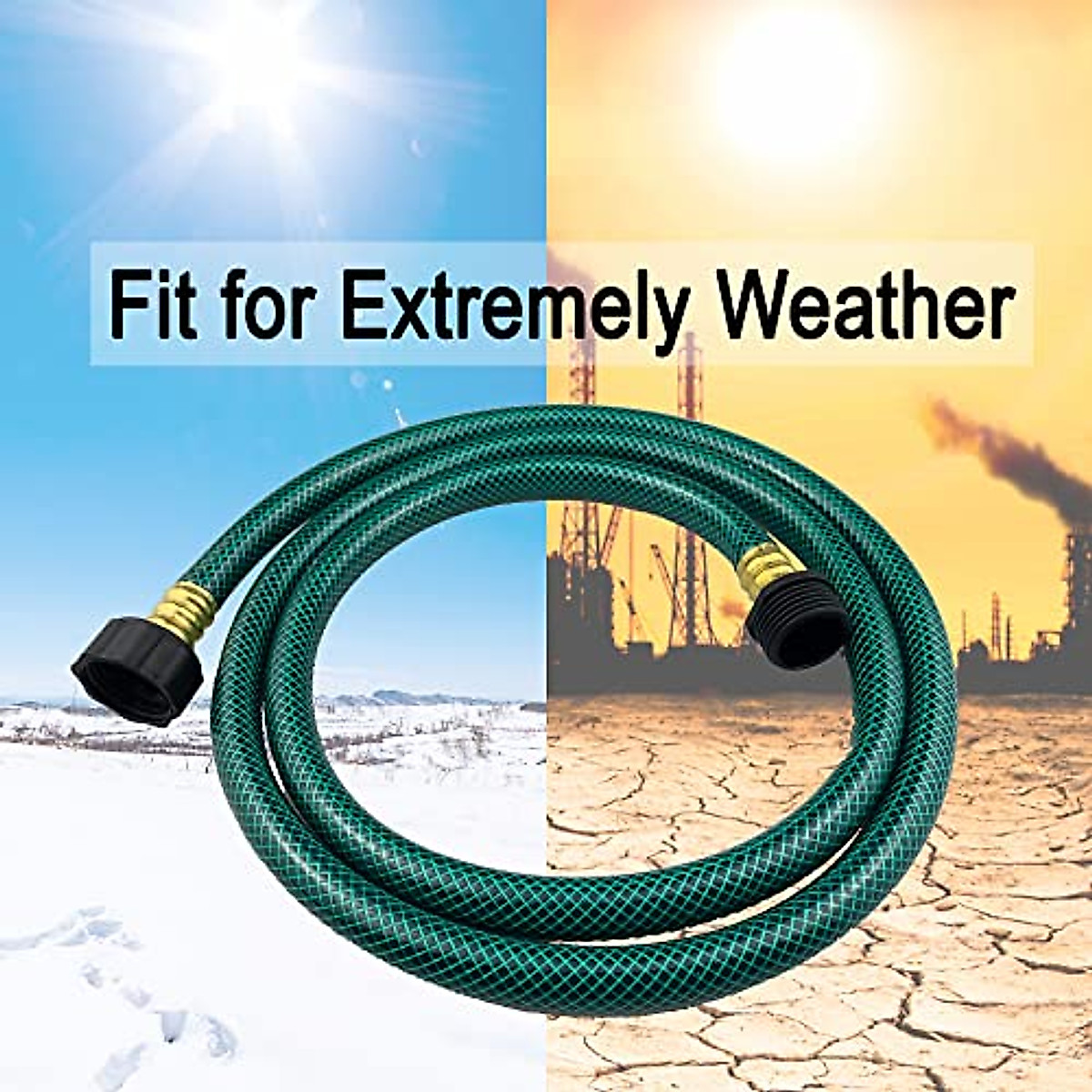 Darnassus PVC Garden Hose 1/2 Inch, Flexible Water Hose with Brass Fittings, No Leaking, Heavy Duty, for Household, Outdoors, Lawns, Patio (15 FT, Green)