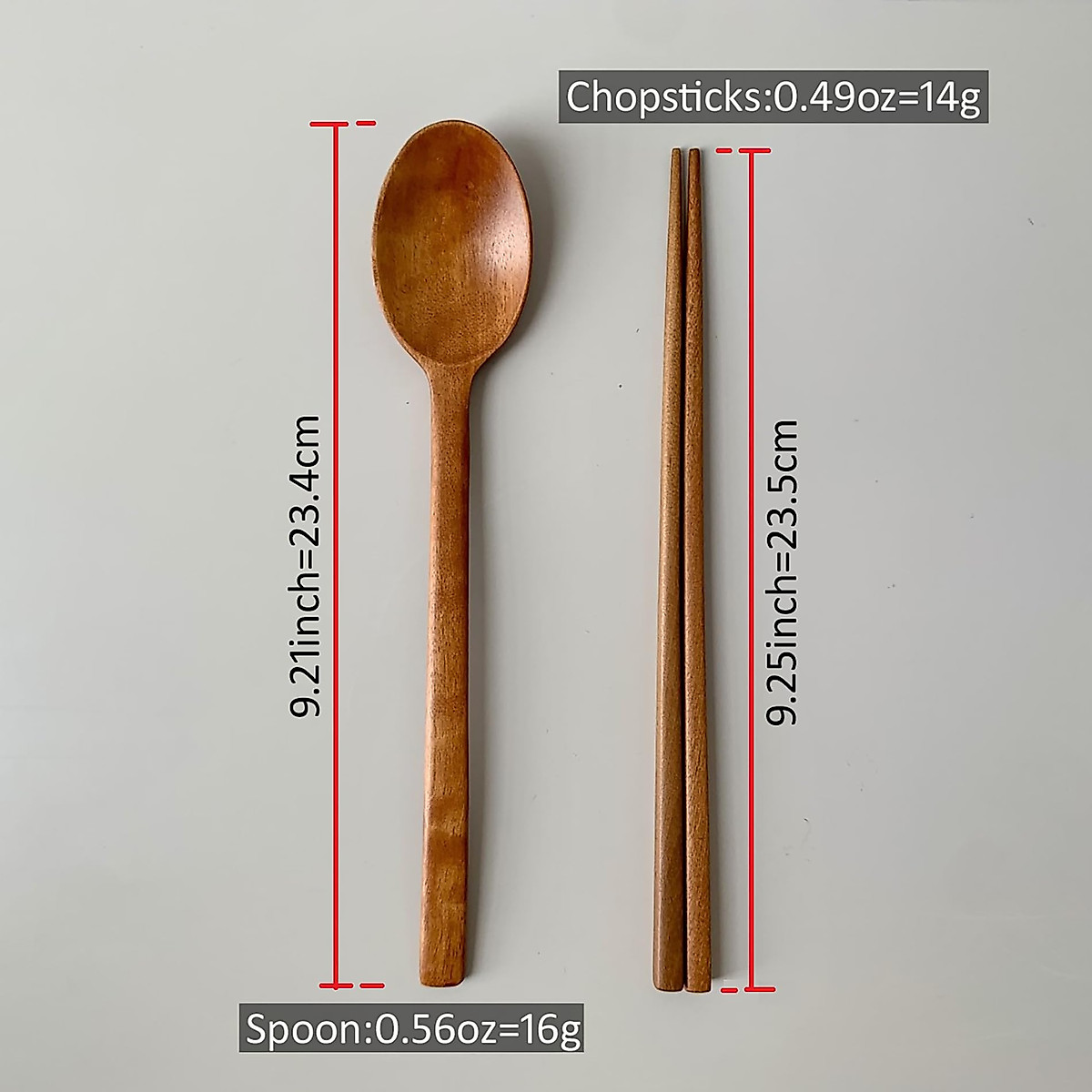 cozymomdeco Korean Made Natural Lacquer Coated Wooden Chopsticks & Spoon Utensil Flatware Jujube Tree Ottchil Natural Lacquer Stocking Stoffer Gift for Mom (2SET)