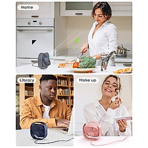 Mini Desk USB Fan Small: Mini USB Desk Fan Portable Small fan 3 Speeds Desktop Fans 4 Inch Quiet Cooling 360° Rotate Mini Table Fan - Office Bedroom Home