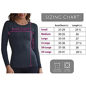Sexy Basics Womens Ultra Soft Midweight Baselayer Top | All Season Thermal Scoop Neck Long Sleeve Shirt | Multi Packs