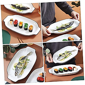 Hemoton 2pcs Bread Cheese Bread Baking Pan Cake Baking Pans Ceramic Baking Dish Cooking Pan Broiler Pan for Oven Ceramic Bakeware Hotel Ceramic Bakeware Appetizer Ceramic Bowl Plate Salad